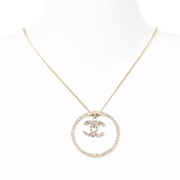 CHANEL | Jewelry | Chanel Cc Rhinestone Ring Pendant Necklace | Poshmark